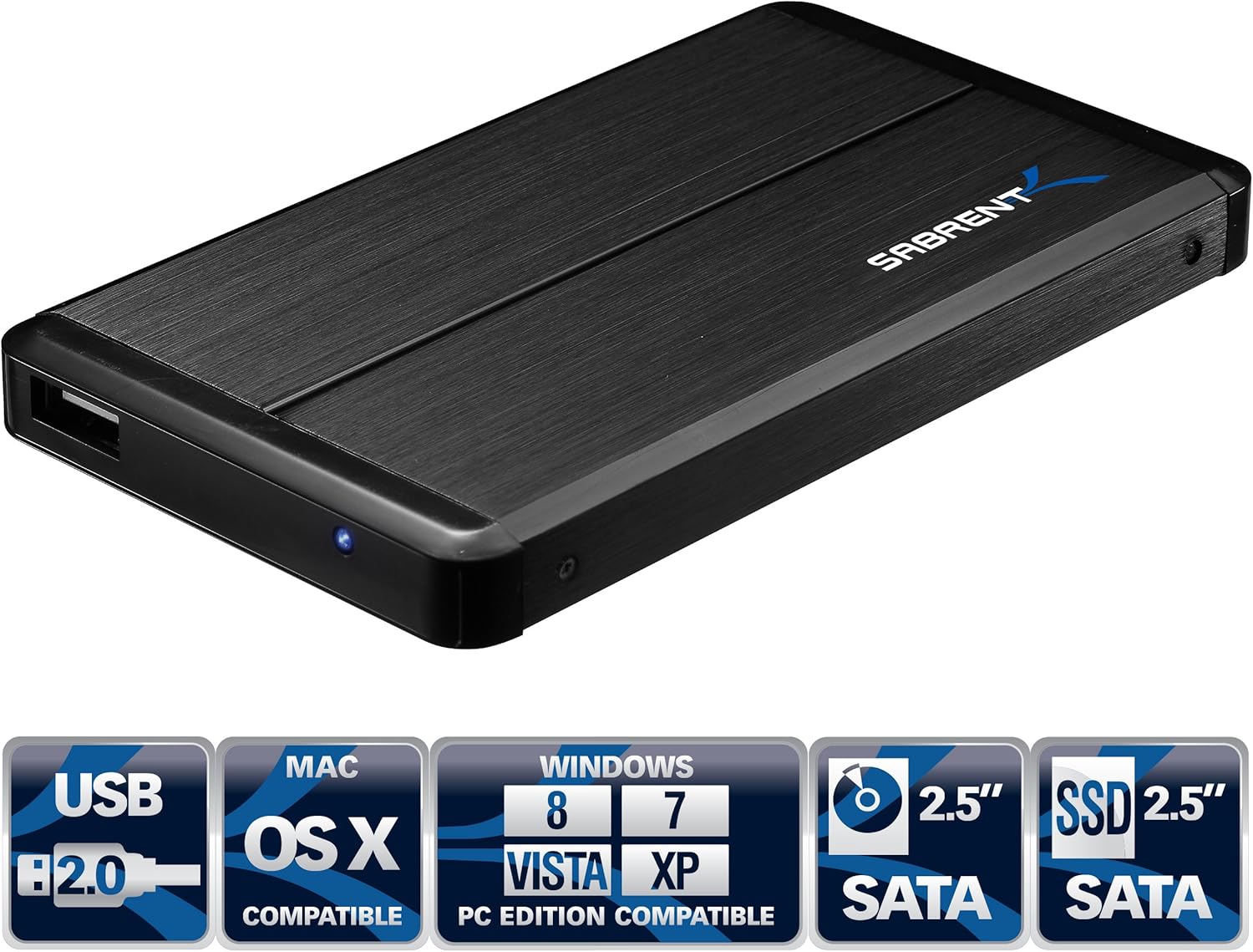 Sabrent EC-UST25, 2.5-Inch SATA to USB 2.0 External Hard Drive ...
